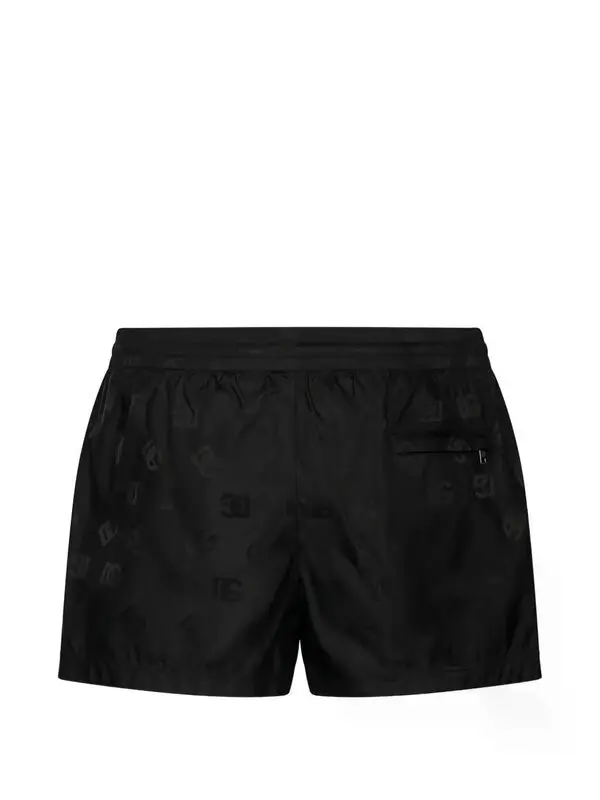 Dolce & Gabbana Logo-plaque Swim Shorts - Black