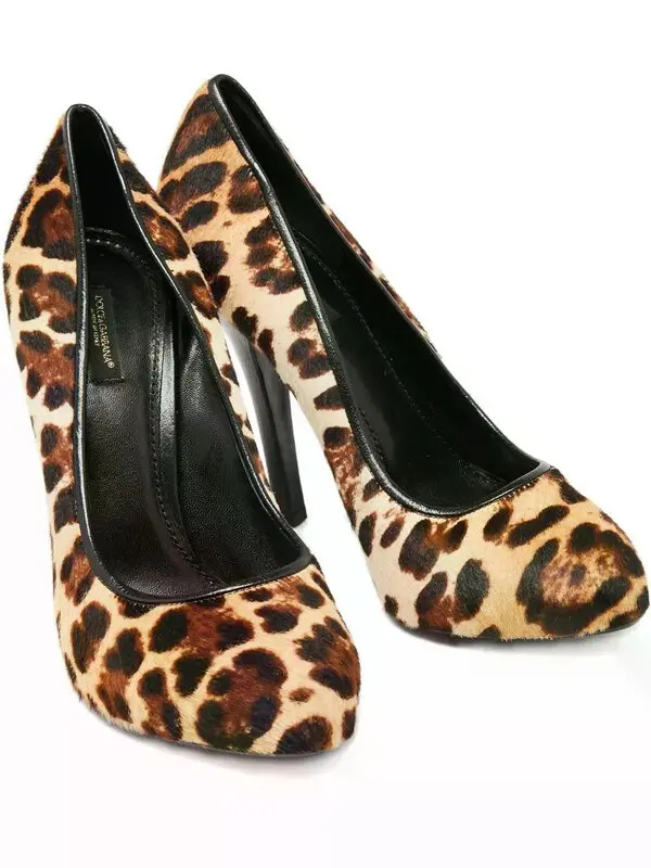 Dolce & Gabbana Leopard Print Pony Hair Pumps