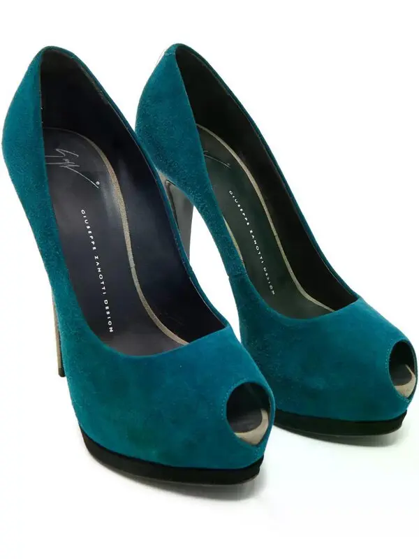 GIUSEPPE ZANOTTI Suede Platform Peep-toe Pumps
