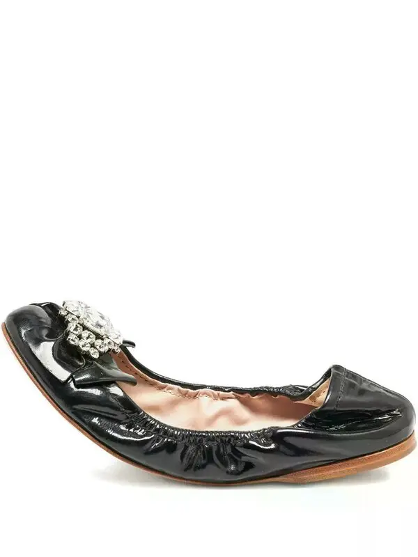 Miu Miu Crystal Bow Ballet Flats