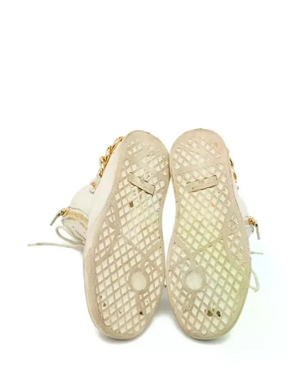GIUSEPPE ZANOTTI Chain Detail Leather High Top Sneakers