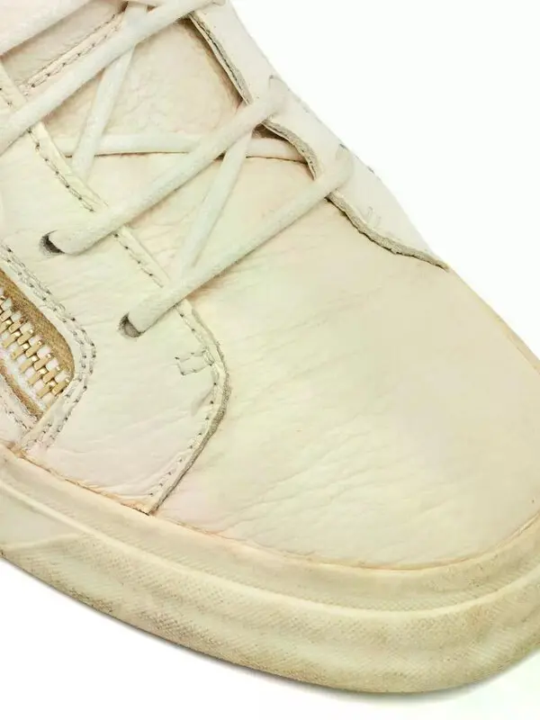 GIUSEPPE ZANOTTI Chain Detail Leather High Top Sneakers