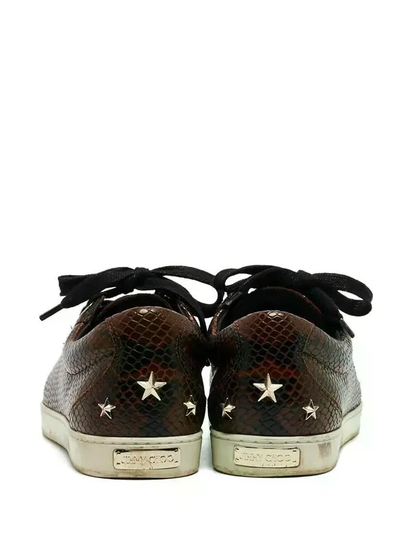 JIMMY CHOO Python-embossed Leather Star Sneakers