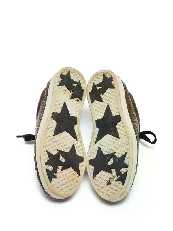 JIMMY CHOO Python-embossed Leather Star Sneakers