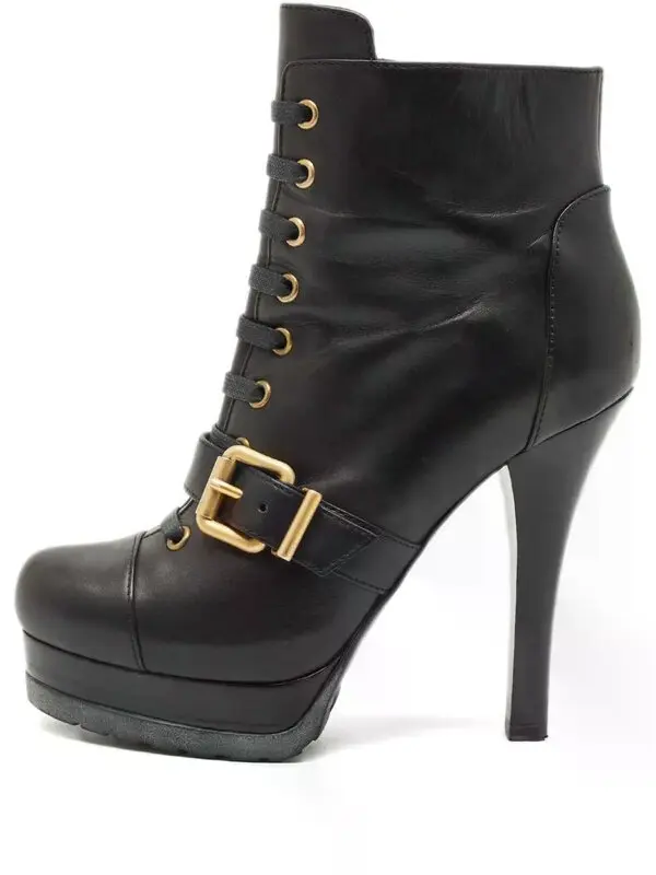Fendi 125mm Lace-up Buckle Boots