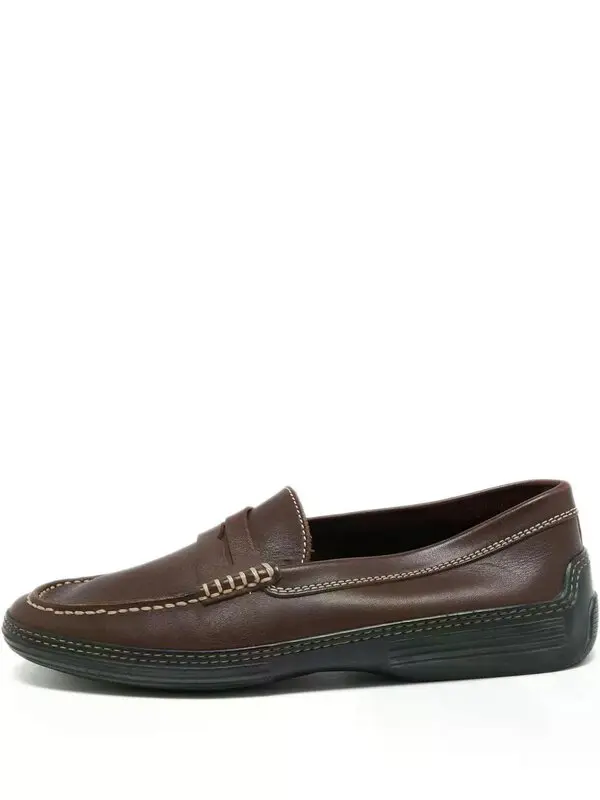 TOD'S Penny-strap Leather Loafer - Brown