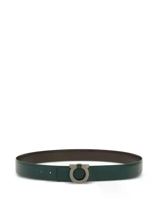 FERRAGAMO Gancini Buckle Reversible Belt - Green
