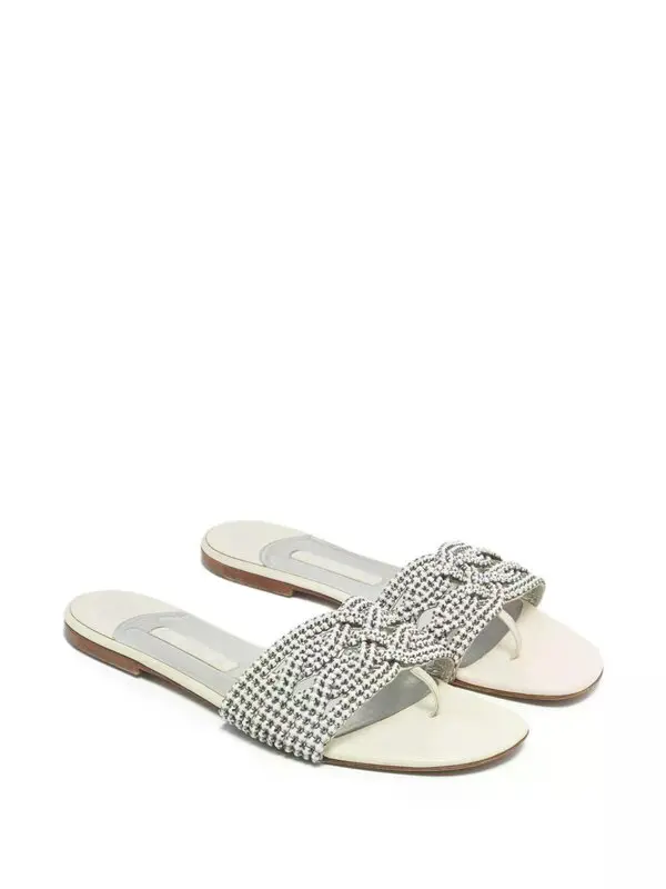GINA Loren Leather Flat Sandals