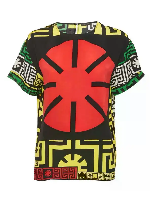Versace Printed-detail Round-neck Top