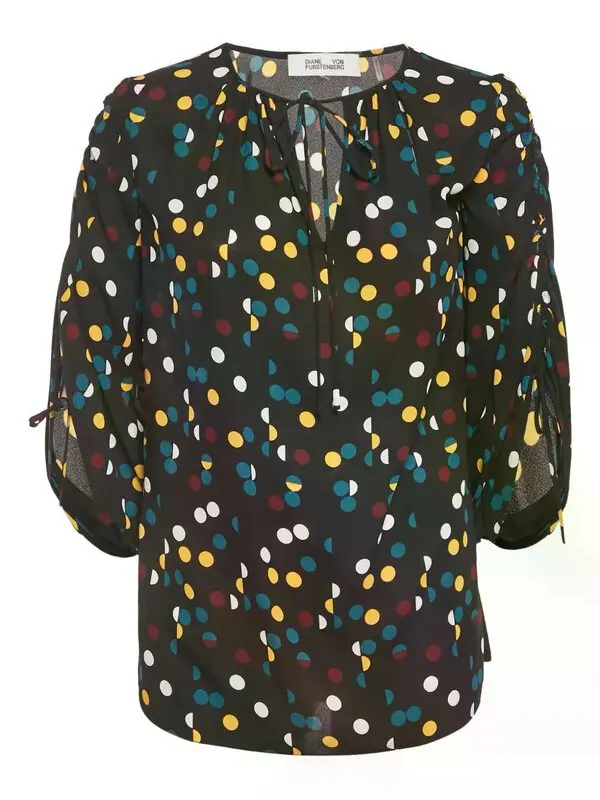 Diane Von Furstenberg Polka Dot Blouse
