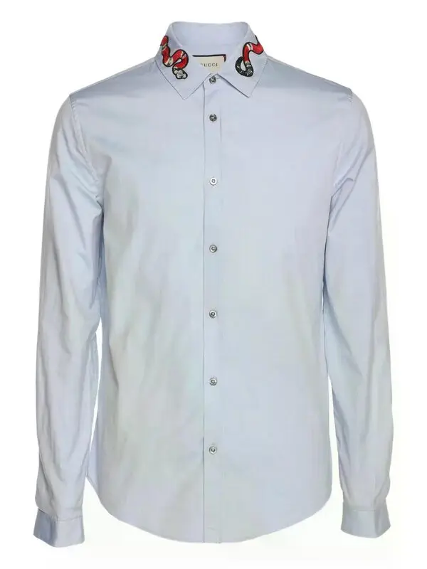 Gucci Embroidered-detail Shirt - Blue