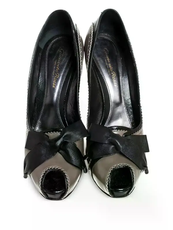 GIANVITO ROSSI Leather Peep-toe Pumps