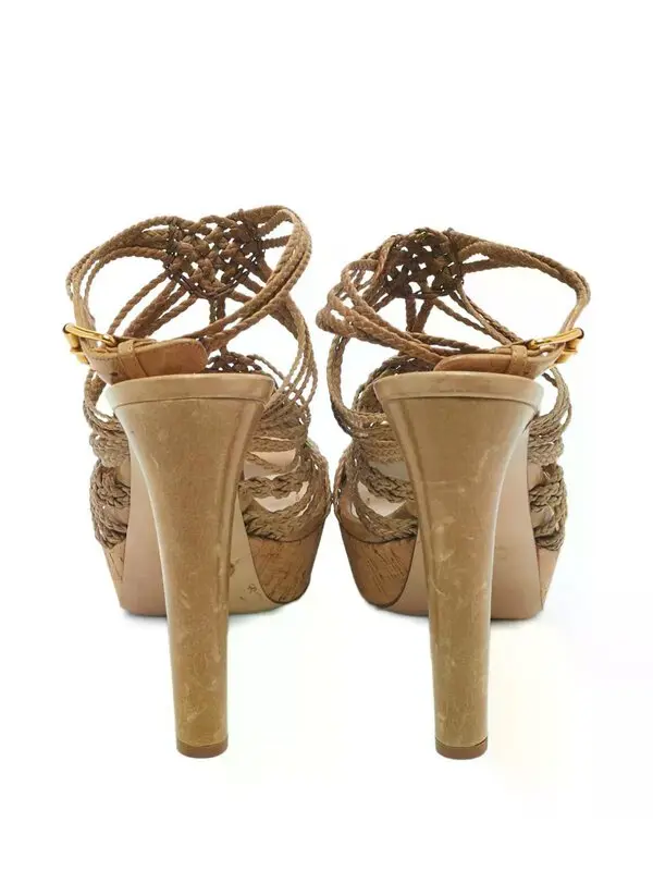 Miu Miu Woven Straps Platform Sandals