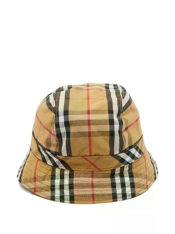 Burberry Check Pattern Bucket Hat - Neutrals
