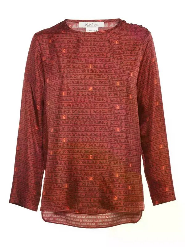 Max Mara Long-sleeve Overall-print Top - Red
