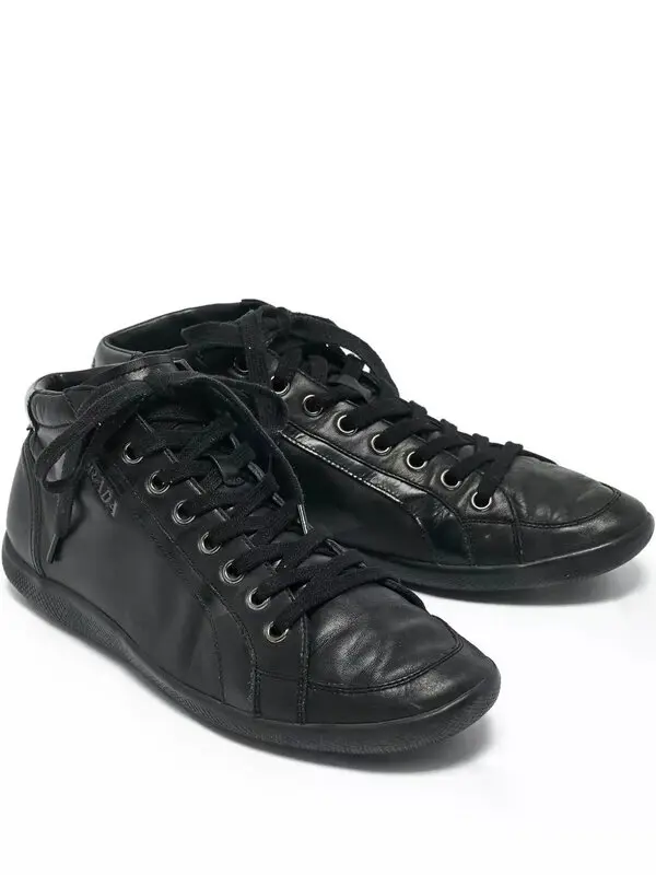 Prada Leather High Top Sneakers