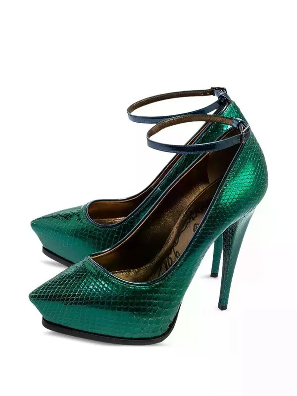 LANVIN 130mm Ankle-strap Leather Pumps