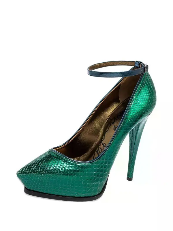 LANVIN 130mm Ankle-strap Leather Pumps