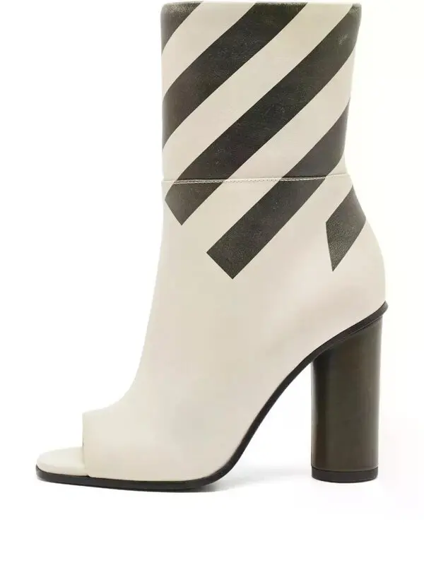 ANYA HINDMARCH Striped Peep-toe Boots