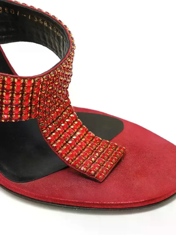 GINA Embellished Leather Stiletto Heel Slides