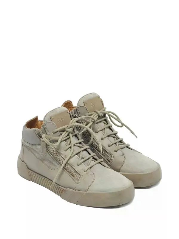 GIUSEPPE ZANOTTI Double Sketch Leather High-top Sneakers