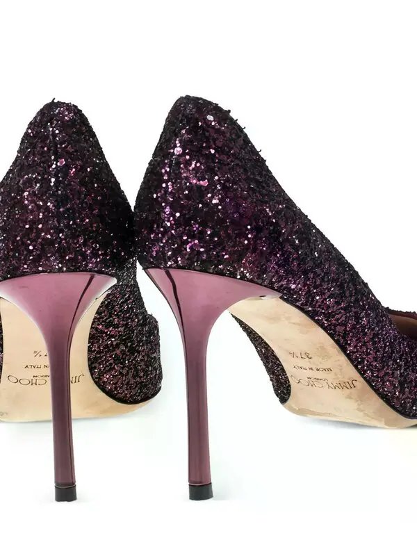 JIMMY CHOO 85mm Glitter-embellished Pumps - Purple