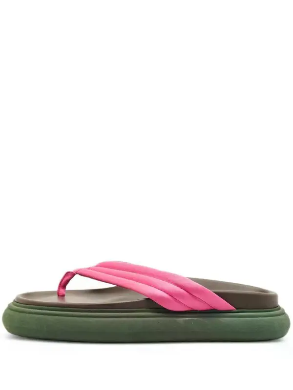Attico Leather Platform Thong Sandals