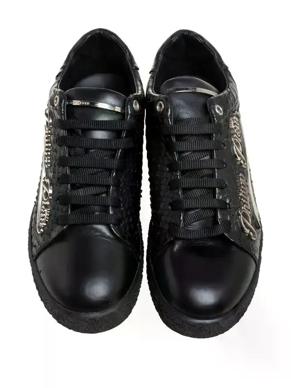 Philipp Plein Leather Python-embossed Sneakers