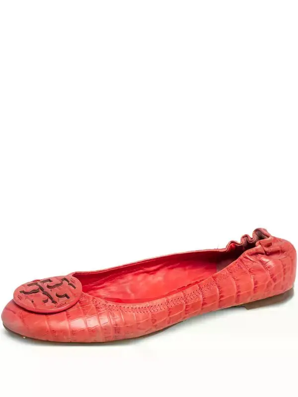 Tory Burch Croc Embossed Leather Minnie Ballet Flats