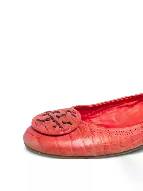 Tory Burch Croc Embossed Leather Minnie Ballet Flats