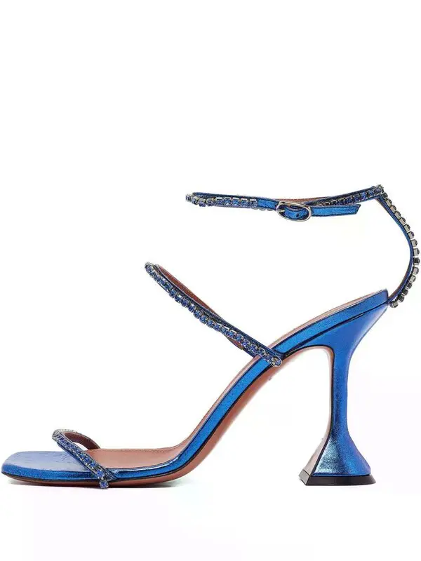 Amina Muaddi 100mm Gilda Crystal-embellished Sandals - Blue
