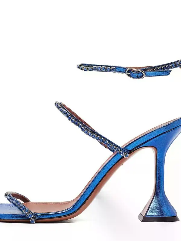 Amina Muaddi 100mm Gilda Crystal-embellished Sandals - Blue