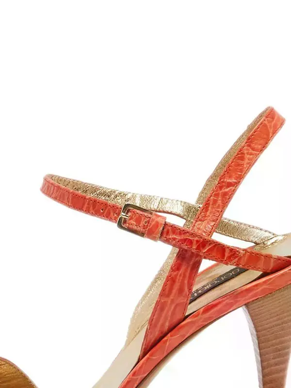 SERGIO ROSSI Crocodile-embossed Leather Platform Sandals