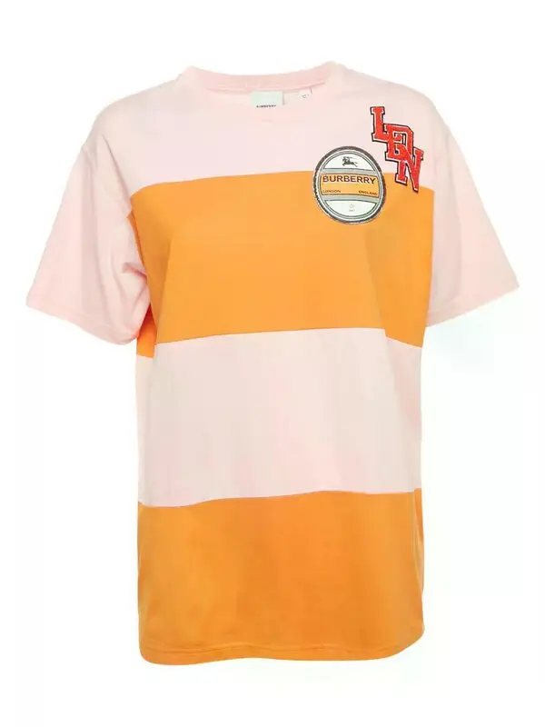 Burberry Logo-appliqué Striped T-shirt