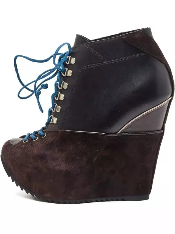 GIUSEPPE ZANOTTI Leather Wedge Boots