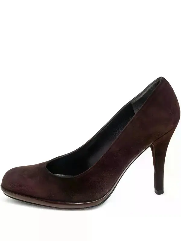 STUART WEITZMAN Suede Round-toe Pumps