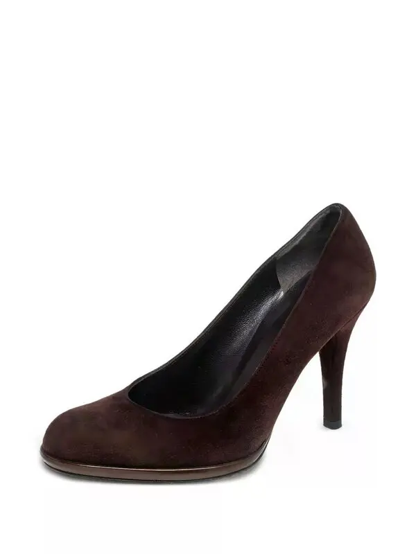 STUART WEITZMAN Suede Round-toe Pumps
