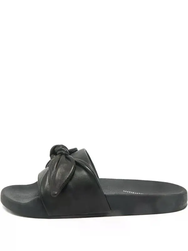 STUART WEITZMAN Bow Leather Slides
