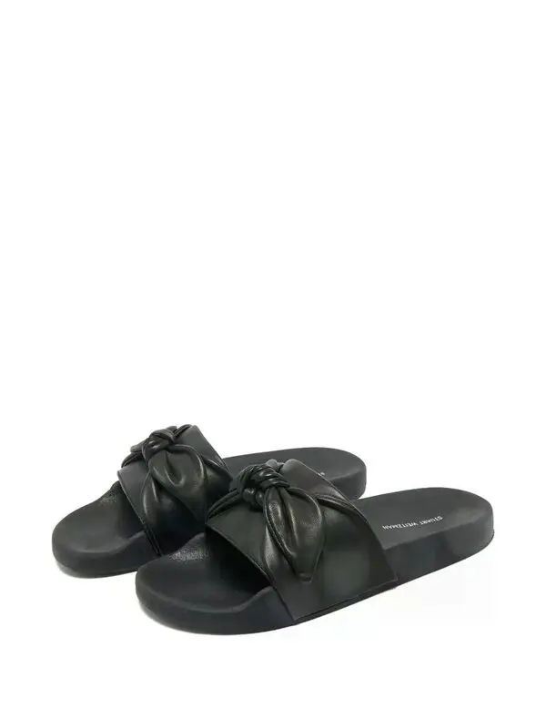 STUART WEITZMAN Bow Leather Slides