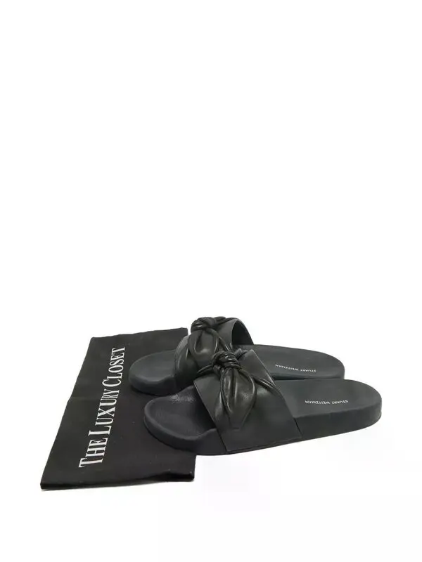 STUART WEITZMAN Bow Leather Slides