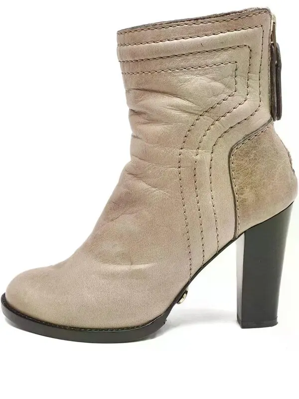 Chloé Quilted Leather Block Heel Boots