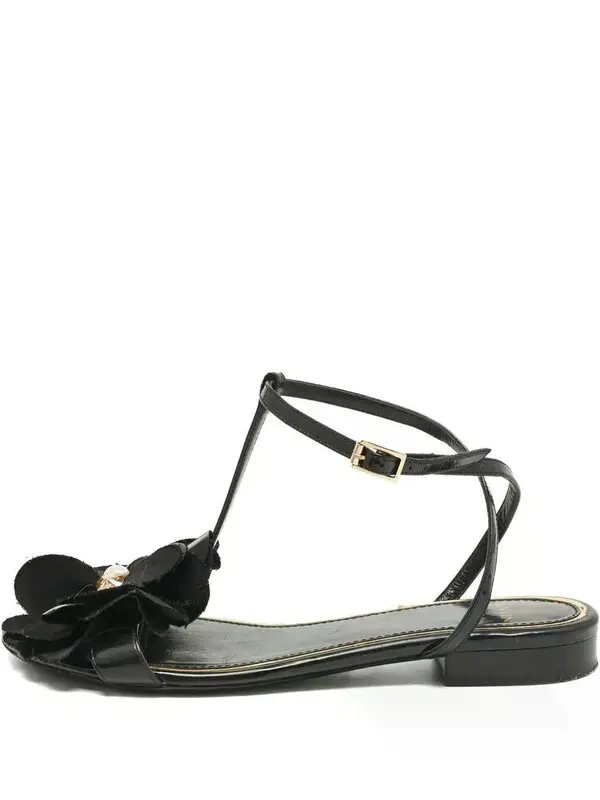 LANVIN Flower-appliqué Flat Sandals