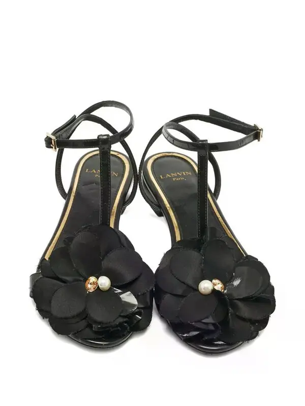 LANVIN Flower-appliqué Flat Sandals