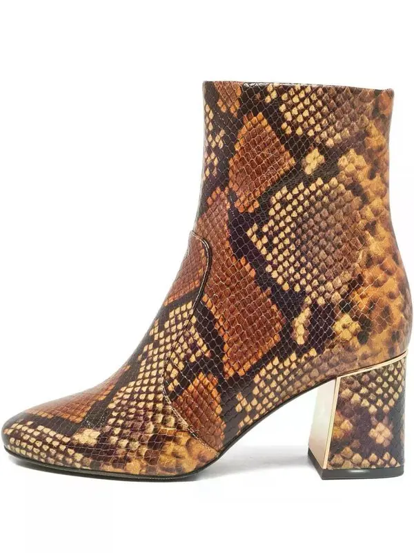 Tory Burch 65mm Snakeskin Embossed Boots - Brown