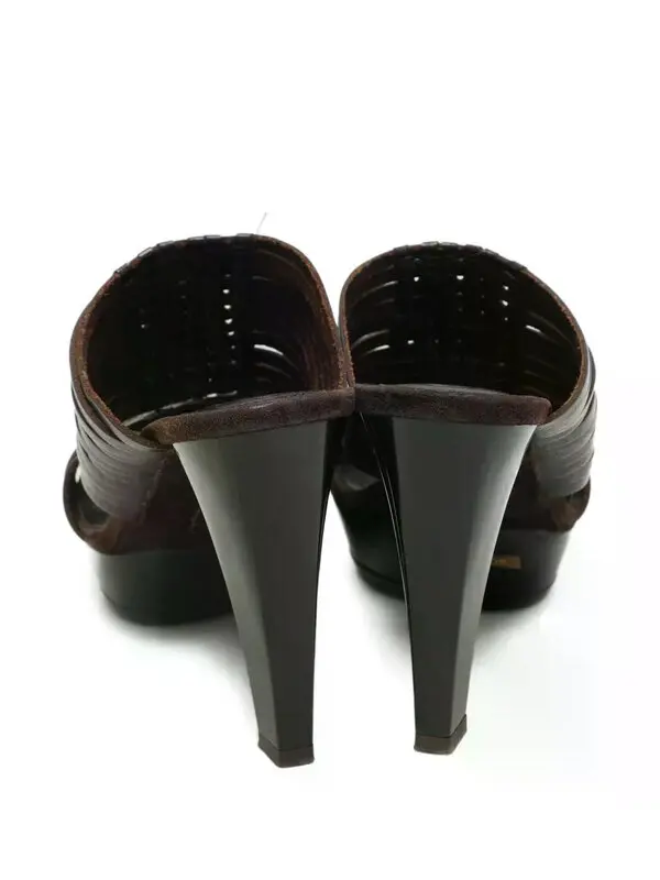 TOD'S Leather Block Heel Sandals