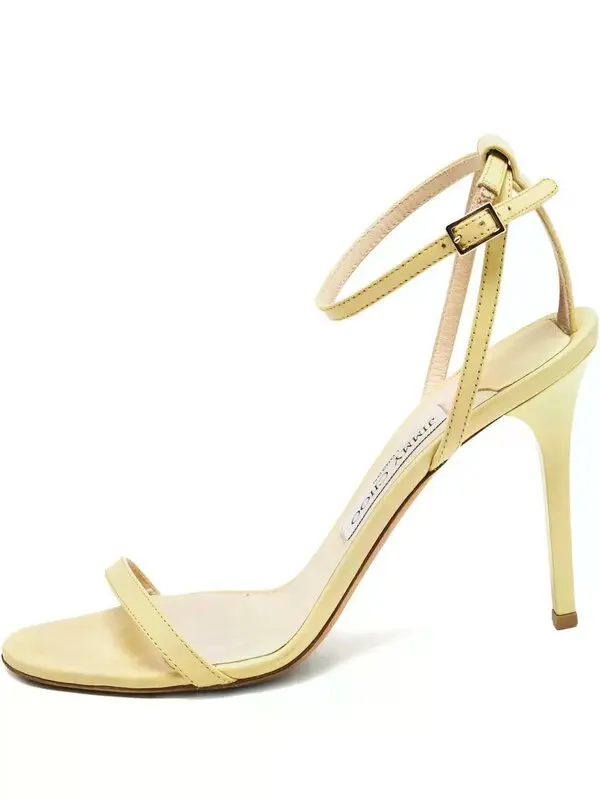 JIMMY CHOO 105mm Leather Ankle-strap Sandals - Yellow