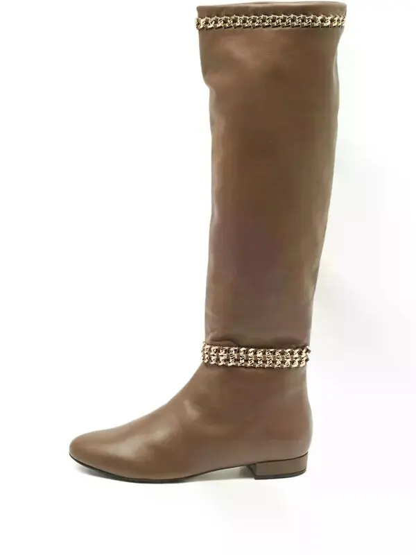 LE SILLA Chain-detail Leather Boots