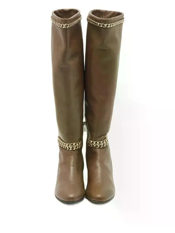 LE SILLA Chain-detail Leather Boots