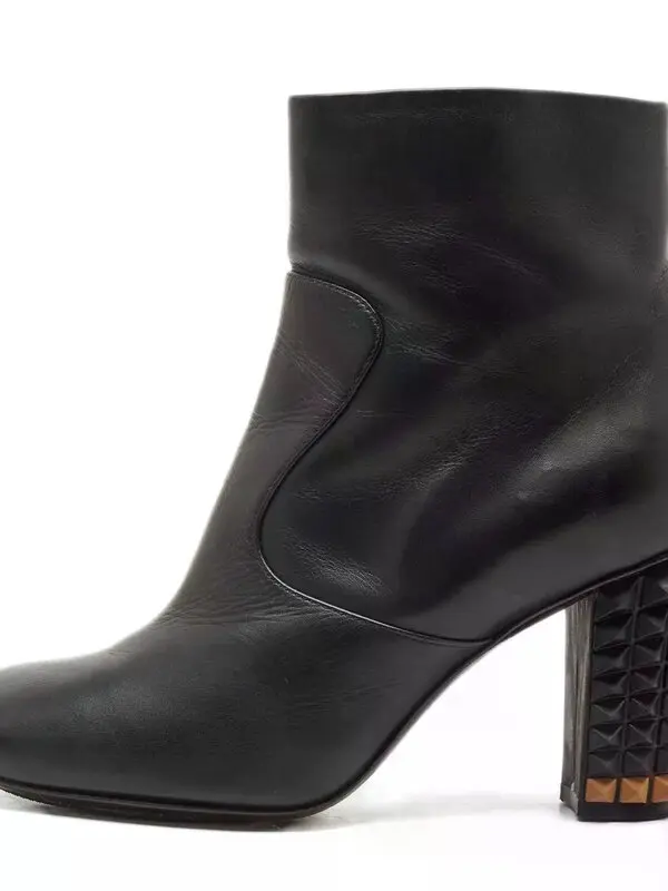 Fendi Leather Studded Heel Boots