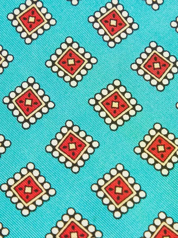 Burberry Silk Geometric Pattern Necktie